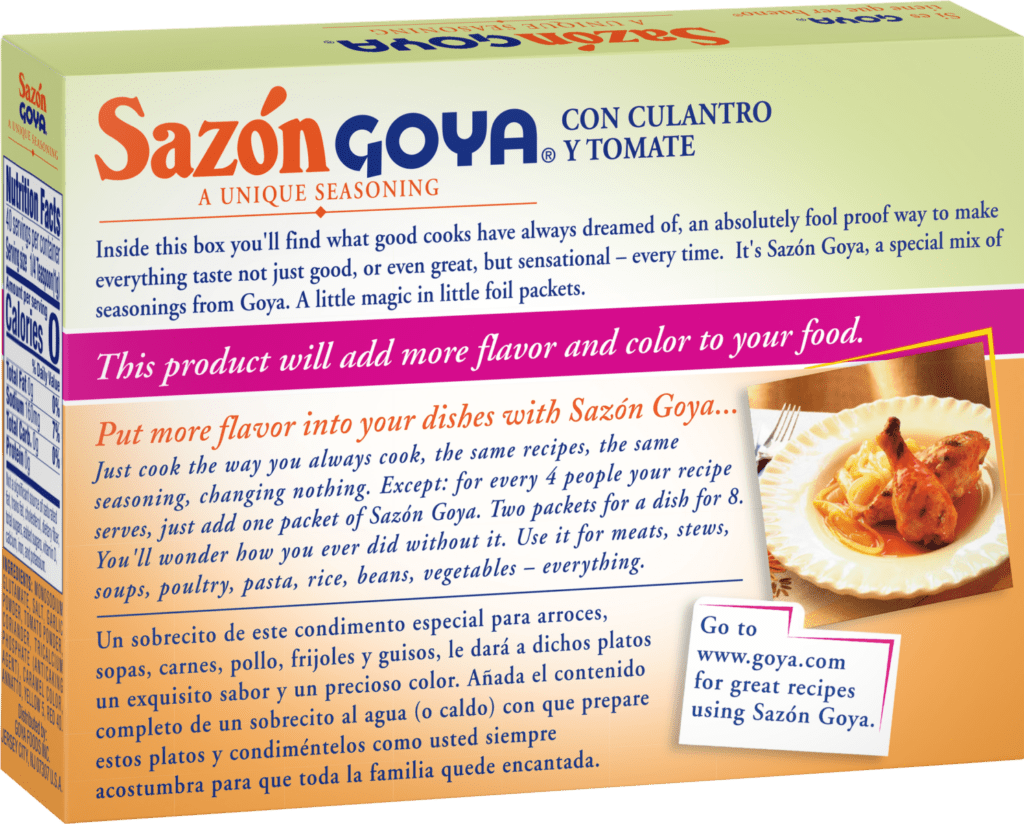 GOYA SAZÓN TOMATO & CILANTRO, Approved for NYS Inmate Care Packages ...