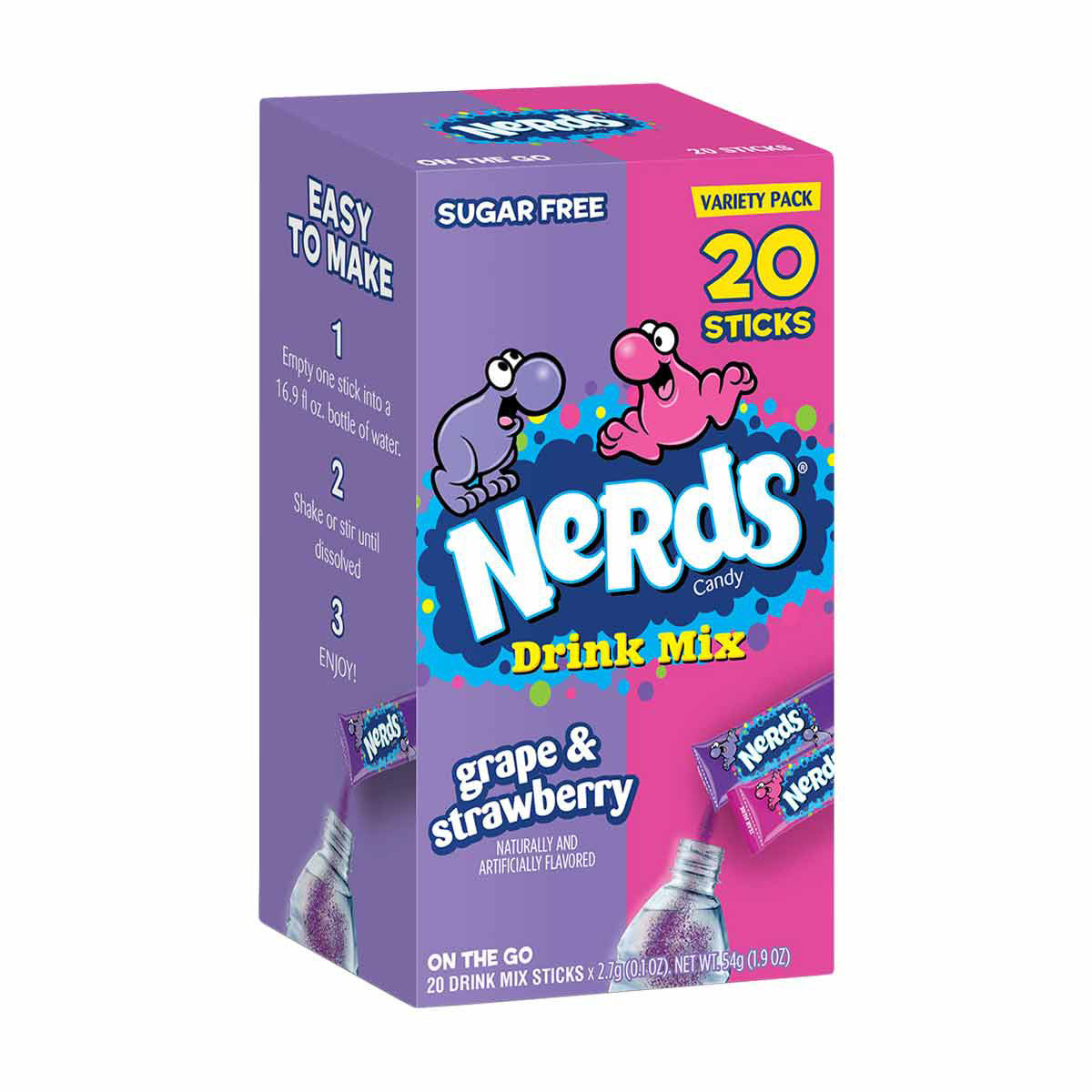 NERDS TO GO PACKETS GRAPE STRAWBERRY, VARIETY PACK, Approved for NYS ...