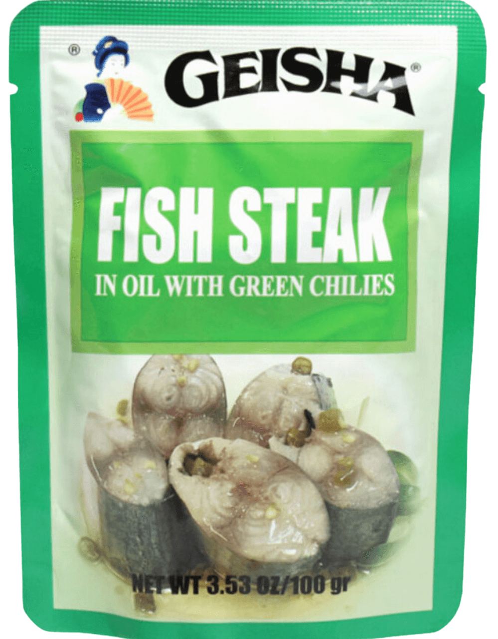 GEISHA FISH STEAKS IN SOYBEAN OIL WITH GREEN CHILI – Emmas Premium Services
