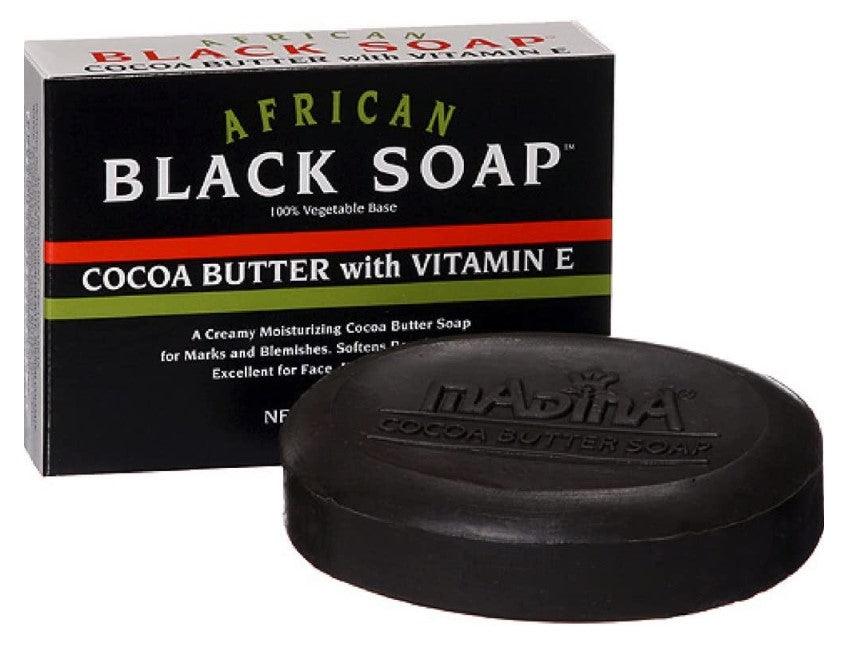 MADINA AFRICAN BLACK SOAP COCOA BUTTER W/ VITAMIN E, Approved for NYS ...