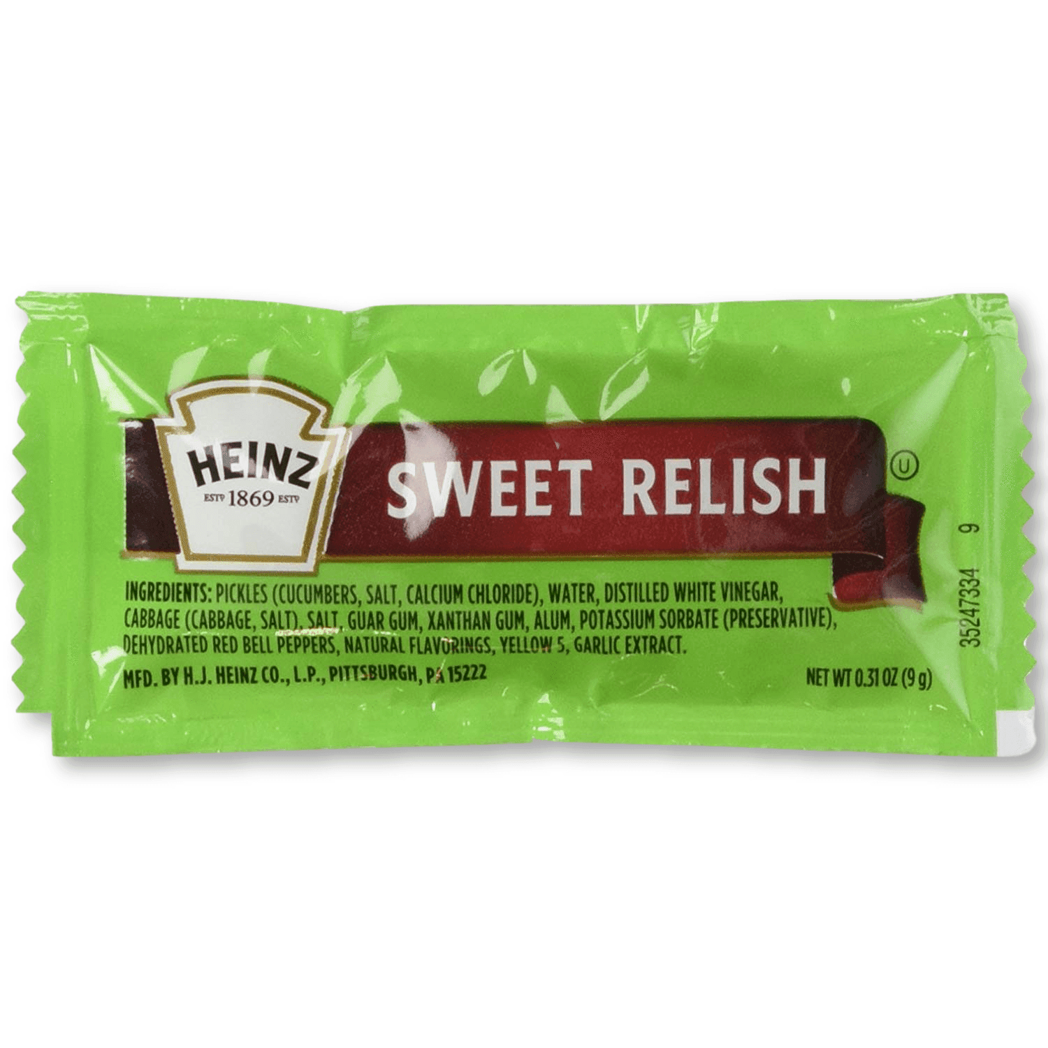 HEINZ SWEET RELISH PACKETS SINGLE SERVE (15 PACKETS), Approved for NYS ...